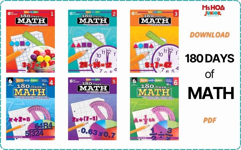 [PDF] Bộ sách Toán tiếng Anh 180 Days of Math 6 cuốn