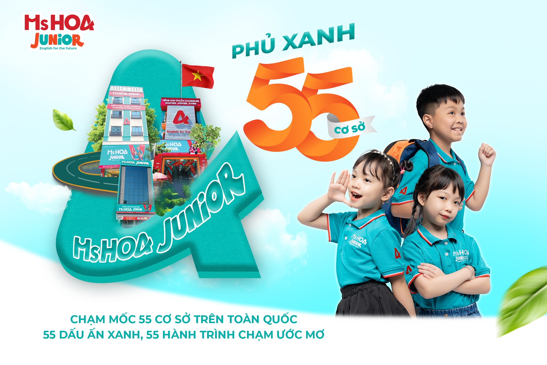 Ms Hoa Junior phủ xanh 55 cơ sở toàn quốc